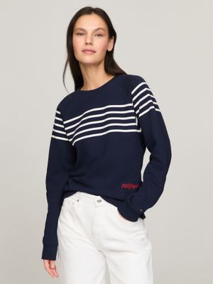 Embroidered Logo Stripe Sweatshirt | Tommy Hilfiger