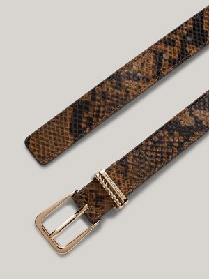 Snake Print Leather Belt | Tommy Hilfiger USA