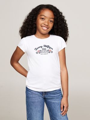 Kids' Puff Print Flower Logo T-Shirt | Tommy Hilfiger