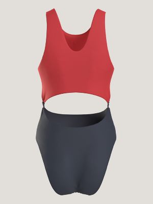 Colorblock Knot Cutout One-Piece Swimsuit | Tommy Hilfiger USA