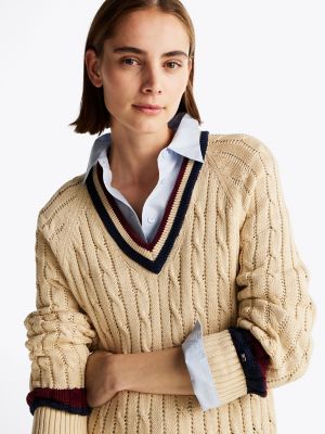 Varsity Cable Knit Sweater Dress | Tommy Hilfiger Canada