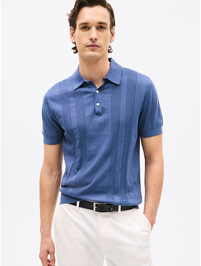 Regular Fit Cable Knit Polo | Tommy Hilfiger Regular Fit Cable Knit Polo | Tommy Hilfiger